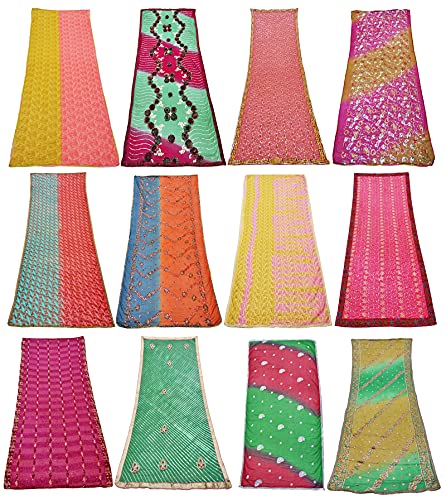 Peegli Pack of 50 Assorted Wholesale Textile Indian Dupatta Women Scarves Handmade Mixed Fabric Lot