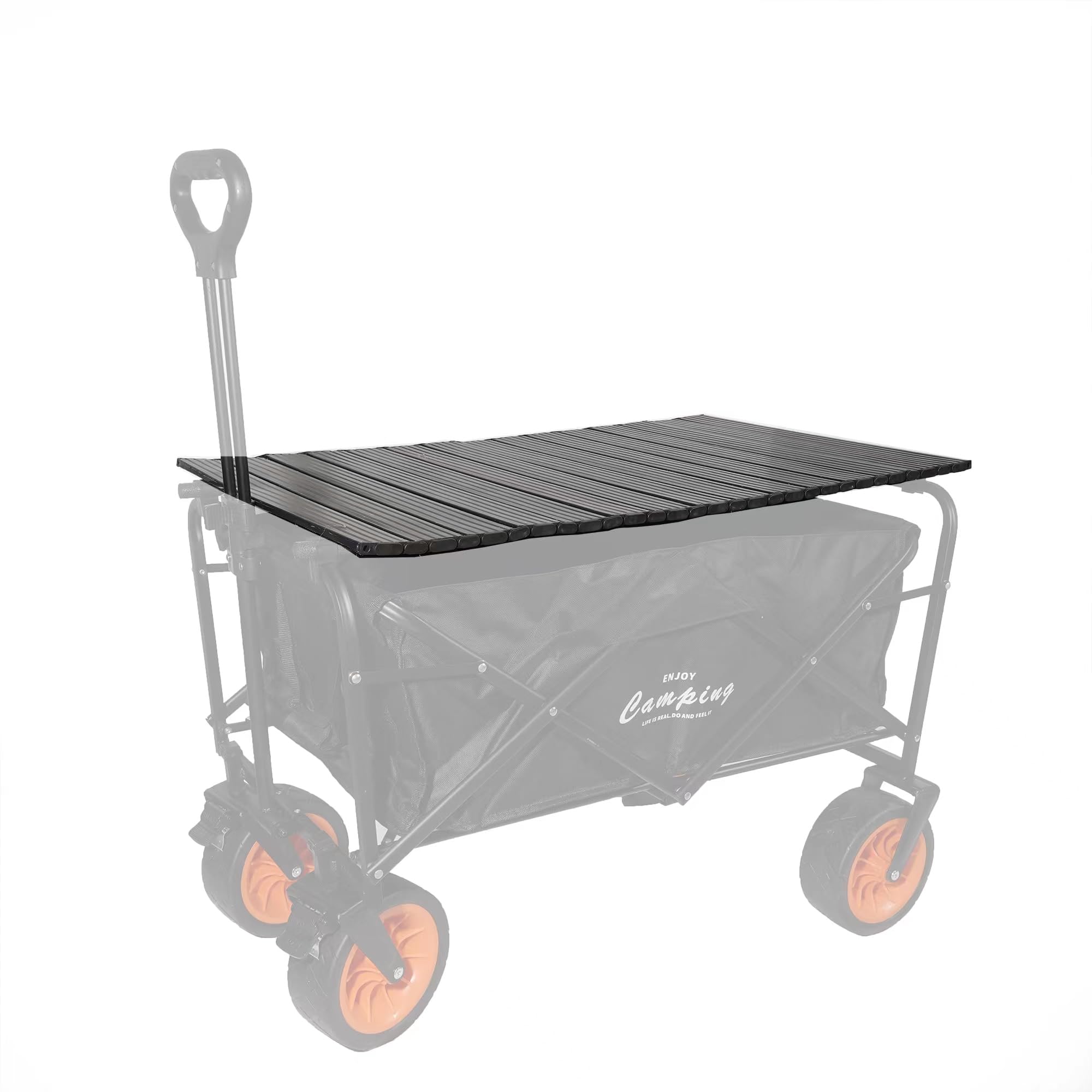 Aluminum Alloy Steel Collapsible Board Desktop for Garden Cart Foldable Wagon,Heavy Duty Foldable Metal Board for Outdoor Camping 34.64x20.87'' Black (Garden Cart not Include)