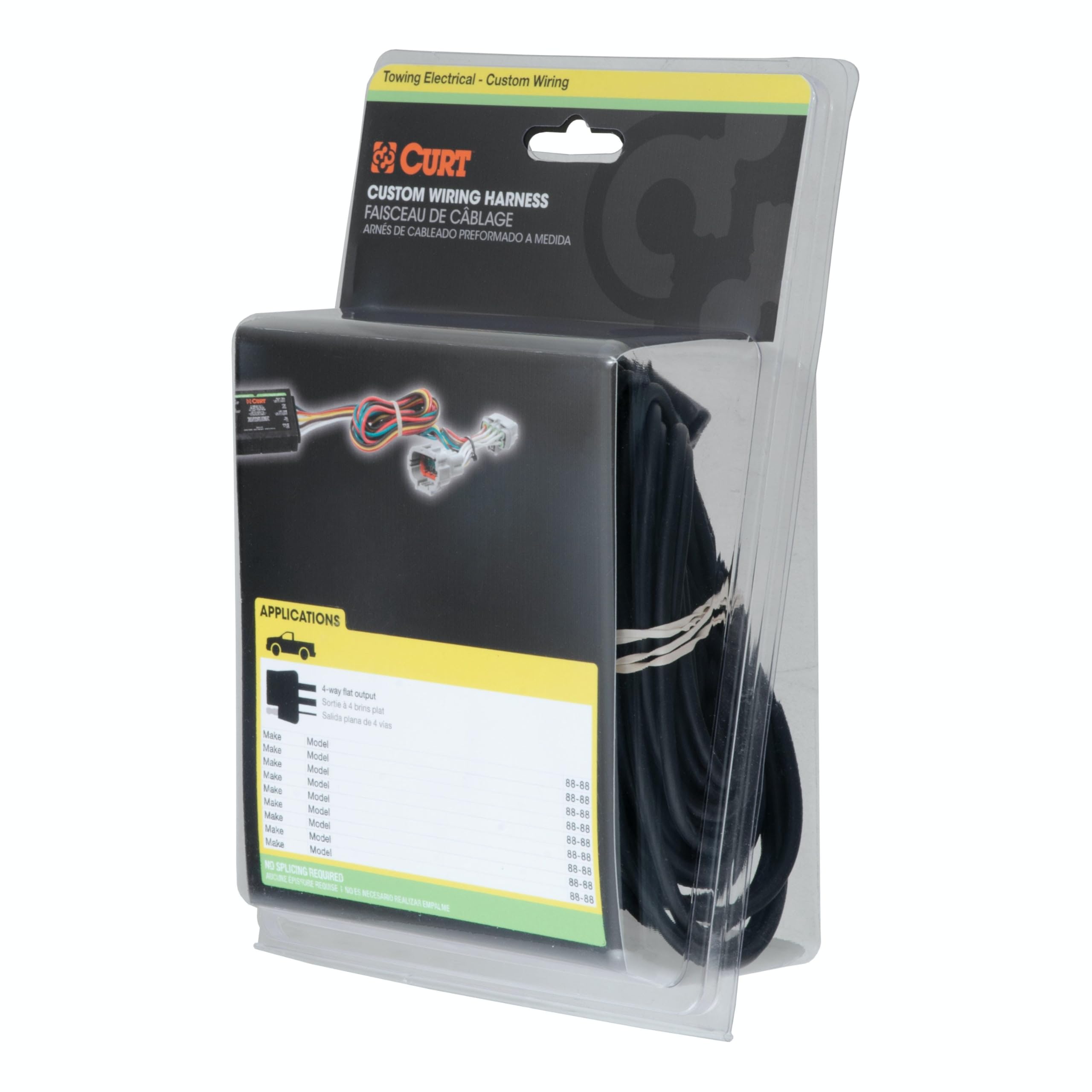 CURT 56074 Vehicle-Side Custom 4-Pin Trailer Wiring Harness, Fits Select Infiniti FX35, FX37, FX50, QX70 , Black