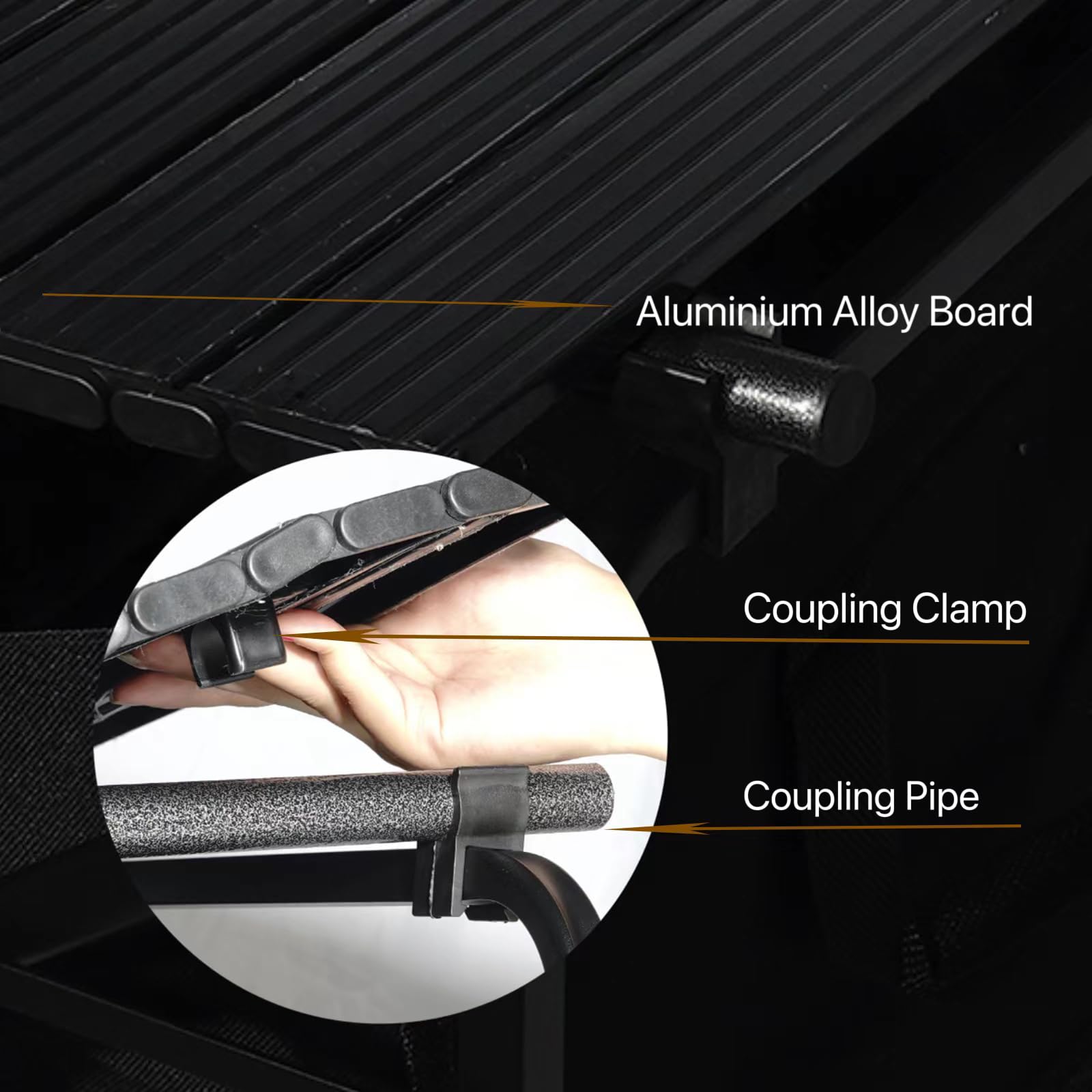 Aluminum Alloy Steel Collapsible Board Desktop for Garden Cart Foldable Wagon,Heavy Duty Foldable Metal Board for Outdoor Camping 34.64x20.87'' Black (Garden Cart not Include)