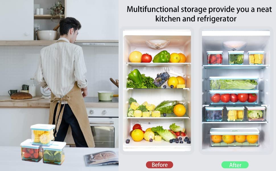 Storage Containers Fridge Organizer for Vegetable Fruit Veggie and Berry Refrigerator Organizer Bins with Lids Produce Saver 3 Packs Pink