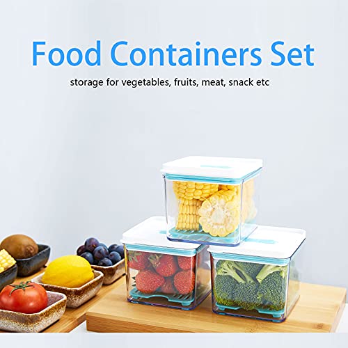 Storage Containers Fridge Organizer for Vegetable Fruit Veggie and Berry Refrigerator Organizer Bins with Lids Produce Saver 3 Packs Pink