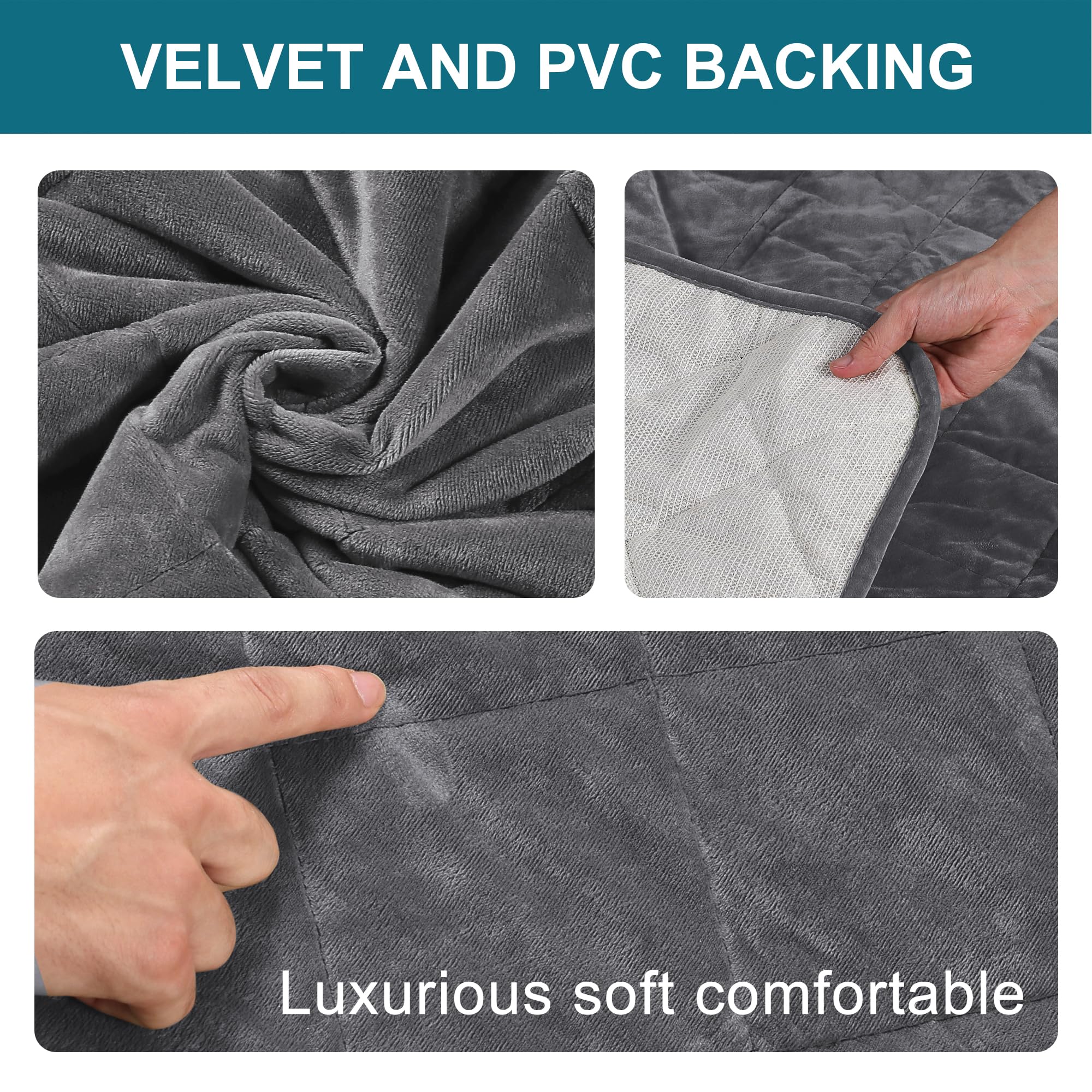 Turquoize Velvet Armrest Covers for Chairs and Sofas Couch Armrest Cover for Recliner with Side Pocket Non-Slip Arm Covers Protector for Dogs Washable Armrest Slipcovers Set of 2, Gray