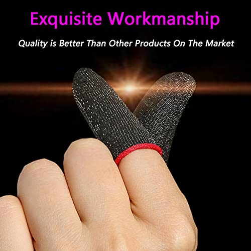 NIXBYO Gaming Finger Sleeves,8 Pieces,Anti-Sweat Breathable Using 24-Pin Silver Fiber Suitable for Most Touch Devices It Can Be Used with Both Large and Small Fingers (Black)