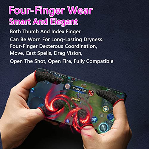 NIXBYO Gaming Finger Sleeves,8 Pieces,Anti-Sweat Breathable Using 24-Pin Silver Fiber Suitable for Most Touch Devices It Can Be Used with Both Large and Small Fingers (Black)