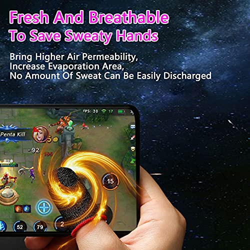 NIXBYO Gaming Finger Sleeves,8 Pieces,Anti-Sweat Breathable Using 24-Pin Silver Fiber Suitable for Most Touch Devices It Can Be Used with Both Large and Small Fingers (Black)