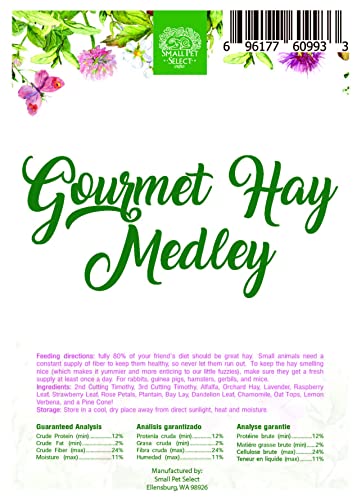 Small Pet Select - Gourmet Hay Pet Food, Exclusive Treat Hay, Flowers, and Herb Blend, for Rabbits, Guinea Pigs, Small Animals, 2lb