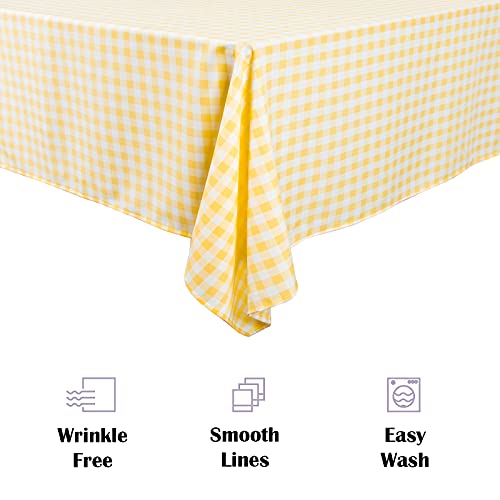 Buffelo Check Table Cloth Check Tablecloth Linen Buffalo Check Tablecloth Rustic Tablecloth (54*54", Yellow and White)