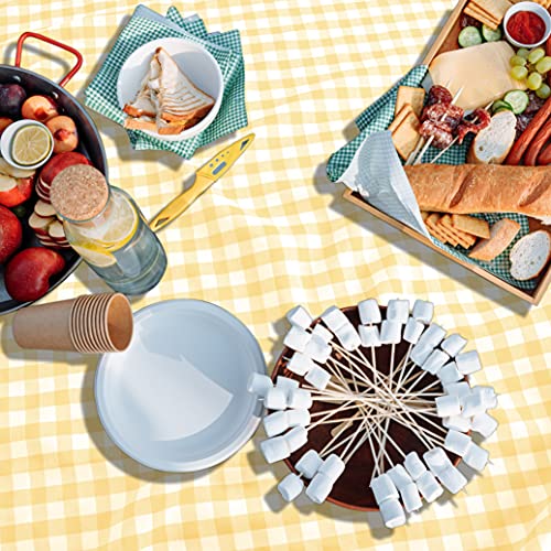 Buffelo Check Table Cloth Check Tablecloth Linen Buffalo Check Tablecloth Rustic Tablecloth (54*54", Yellow and White)