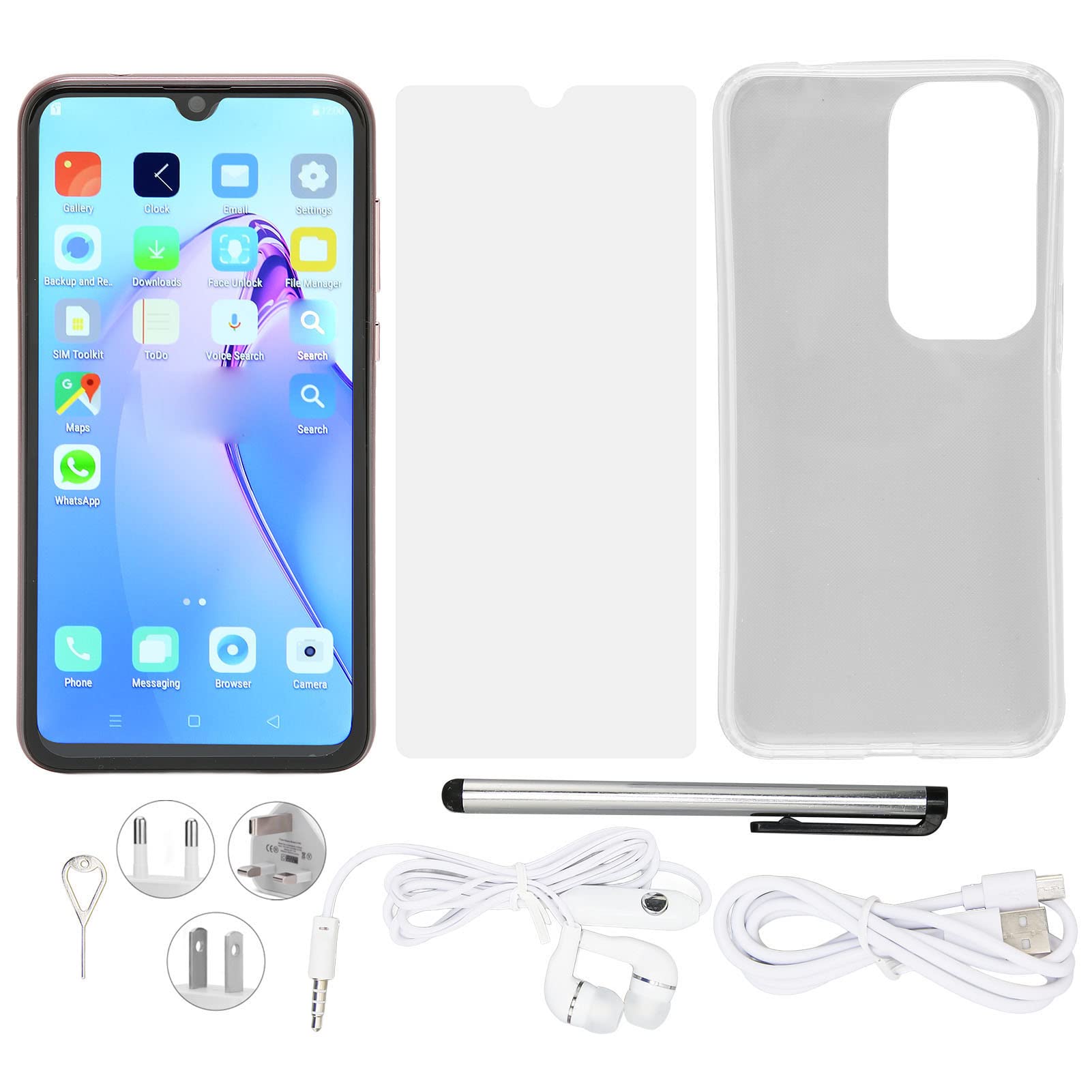 S22 Ultra 5G 6.3in Smartphone, 4GB 64GB MTK6889 10 Core Cell Phone with 8MP 16MP Camera, Unlocked Android Cell Phone for Android 12 100?240V Rose GoldX[US]