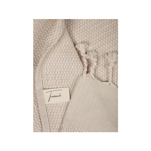 Toweach Turkish Hand Towel Set Bathroom (18 x 40) Farmhouse Decorative Kitchen Hand Towel, 100% Turkish Cotton, Sandproof, Quick Dry Boho Towels (Beige, 4)