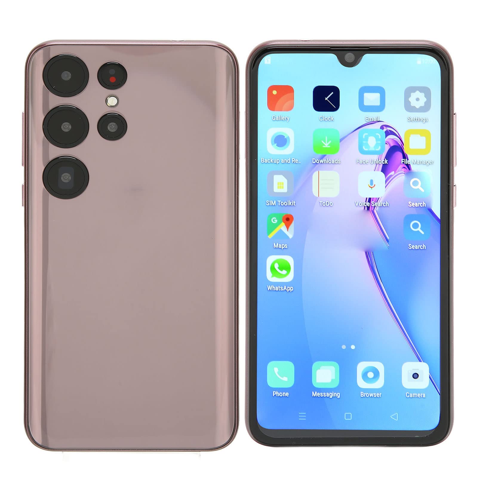 S22 Ultra 5G 6.3in Smartphone, 4GB 64GB MTK6889 10 Core Cell Phone with 8MP 16MP Camera, Unlocked Android Cell Phone for Android 12 100?240V Rose GoldX[US]