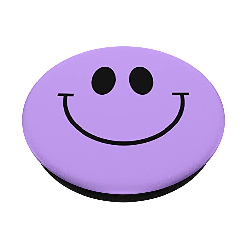 Lavender Purple Smile Face Happy Emoticon Smiling 90s y2k PopSockets Swappable PopGrip