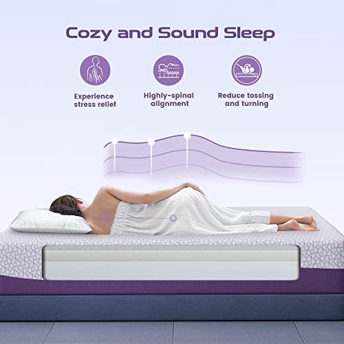 Sersper 12 Inch Bamboo Charcoal Cooling Gel Memory Foam Full Mattress -Medium Plush - with Moisture Wicking Cover and Edge Support for Motion Isolating - Made in North America