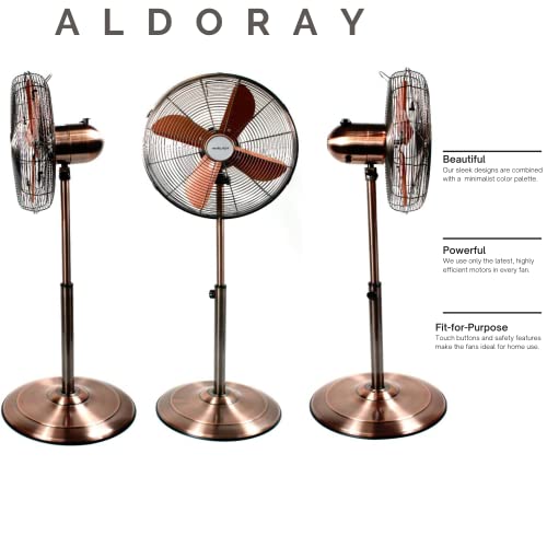 AldoRay Vintage 16 Inches Pedestal Fan (Copper)