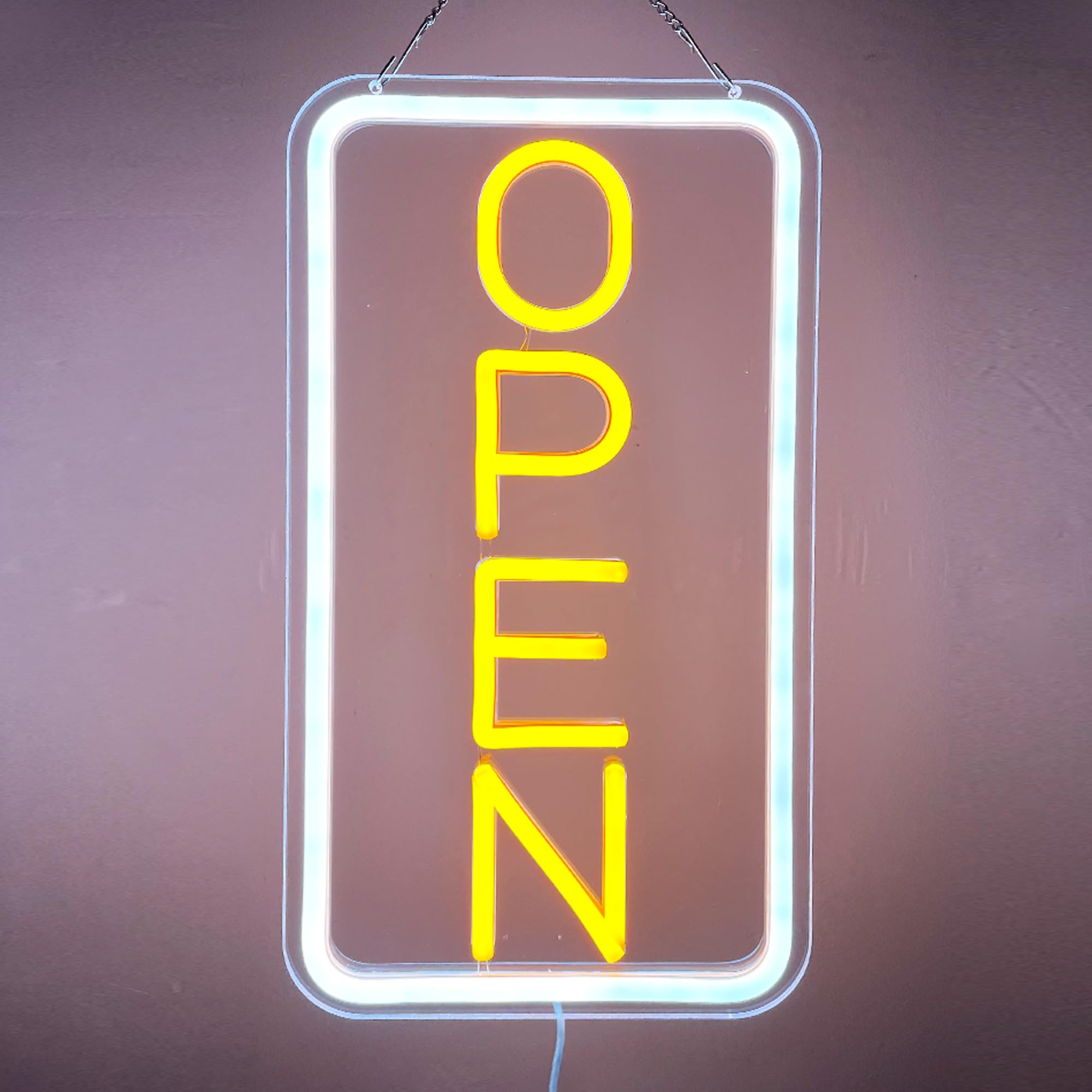 Neon Open Sign, Open Sign Led, 9" x 16" Dimmable Open Sign, Ultra Bright Open Signs for Business, USB Powered Led Light Sign for Party Bar Stores Wall Decor