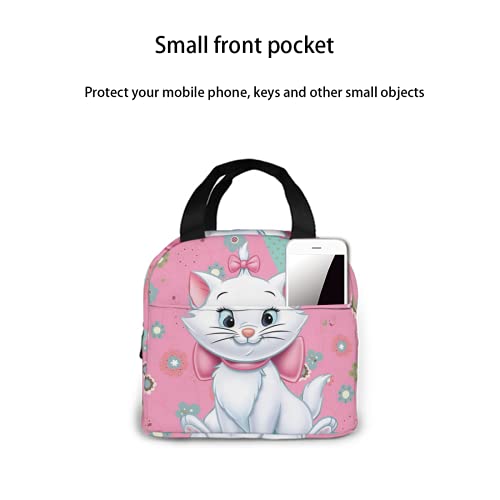 Yunlenb Cartoon Character The Aristocats Lunch Bag For Men Women Proof Portable Reusable Thermal Lunch Box Cooler Tote For Travel Picnic Work. One Size, White