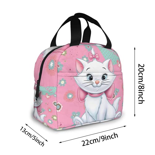 Yunlenb Cartoon Character The Aristocats Lunch Bag For Men Women Proof Portable Reusable Thermal Lunch Box Cooler Tote For Travel Picnic Work. One Size, White