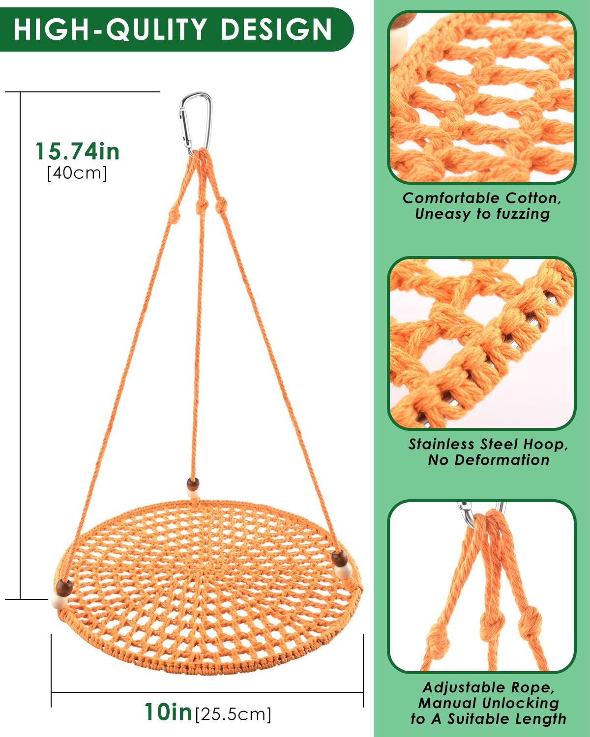 KATUMO Reptile Hammock, Bearded Dragon Hammock Reptile Swing Bed Reptile Lounger Terrarium Hanging Hammock for Bearded Dragon Lizard Snake Gecko Chameleon Parrot Hamster Small Pets