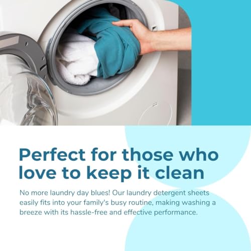 Flowcheer Ultra Concentrated Laundry Detergent Sheets - 200 Count, Fresh Vegetation Scent, Ideal for Busy Households, Eco-Friendly, Versatile, Powerful Stain Removal