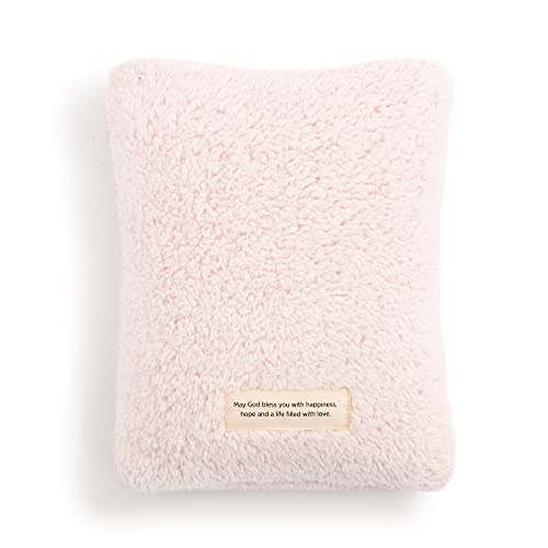 DEMDACO Love Prayer Blush Pink 12 x 10 Plush Fabric Throw Pillow with Bookmark