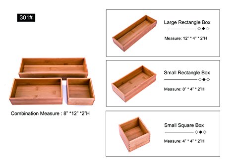 Sansnow Bamboo Kitchen Organizer Boxes Set 3 Pcs