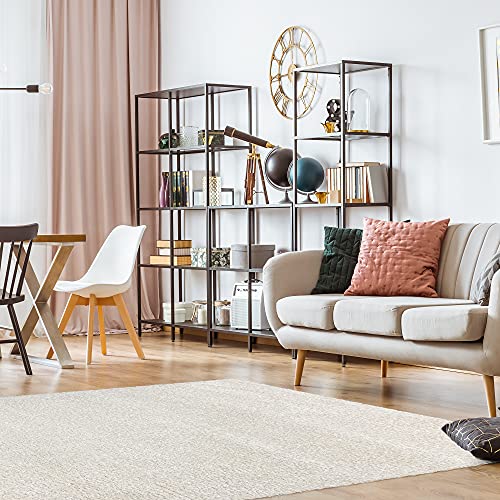 Gertmenian Air Shag Fresh Collection , Classic Plush Microfiber Shag Rug , Bedroom Nursery Living Room Dining Room Dorm Room , 8x10 Ft Large, Solid, Ivory White, 18582