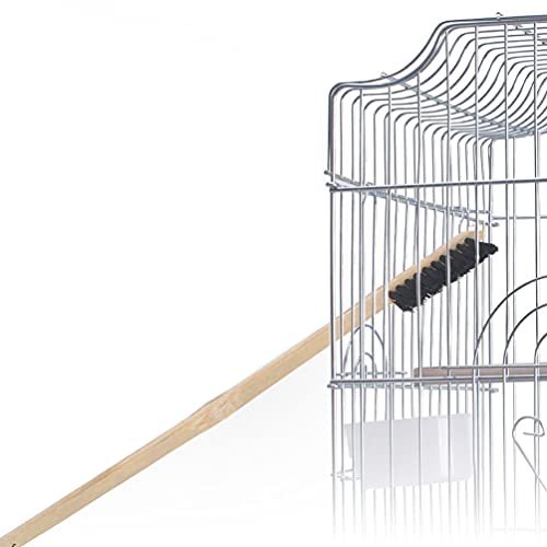 2 Pcs Long Wooden Handle Bird Cage Cleaning Brush Parrot Birdcage Cleaner Tool, 14.4 inch Long