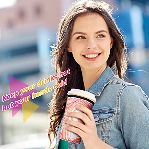 4 Pieces Marble Coffee Cup Sleeves Slim Can Cooler Reusable NeopreneĀ Insulated Cup Sleeves Cup Cover Holders Water Bottles Cup Sleeves Non-Slip Drink Sleeves for Camping 30-32 oz Cold Hot Beverages