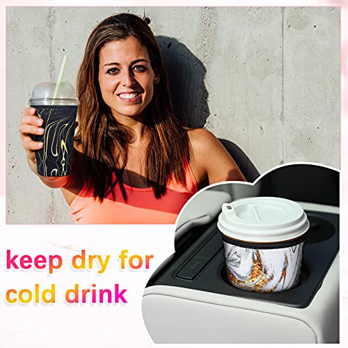 4 Pieces Marble Coffee Cup Sleeves Slim Can Cooler Reusable NeopreneĀ Insulated Cup Sleeves Cup Cover Holders Water Bottles Cup Sleeves Non-Slip Drink Sleeves for Camping 30-32 oz Cold Hot Beverages