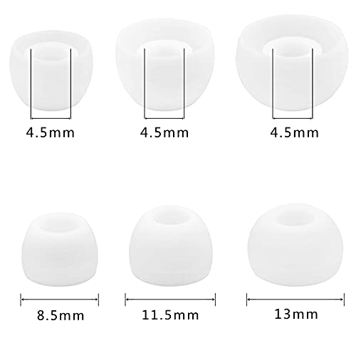 ALXCD Eartips Compatible with Skullcandy Sesh Evo Indy Evo Earbuds, SML 3 Sizes 6 Pair Soft Silicone Replacement Ear Tips Gel Cushion, Replacement for Skullcandy Earbuds Sesh Evo Indy Evo, White