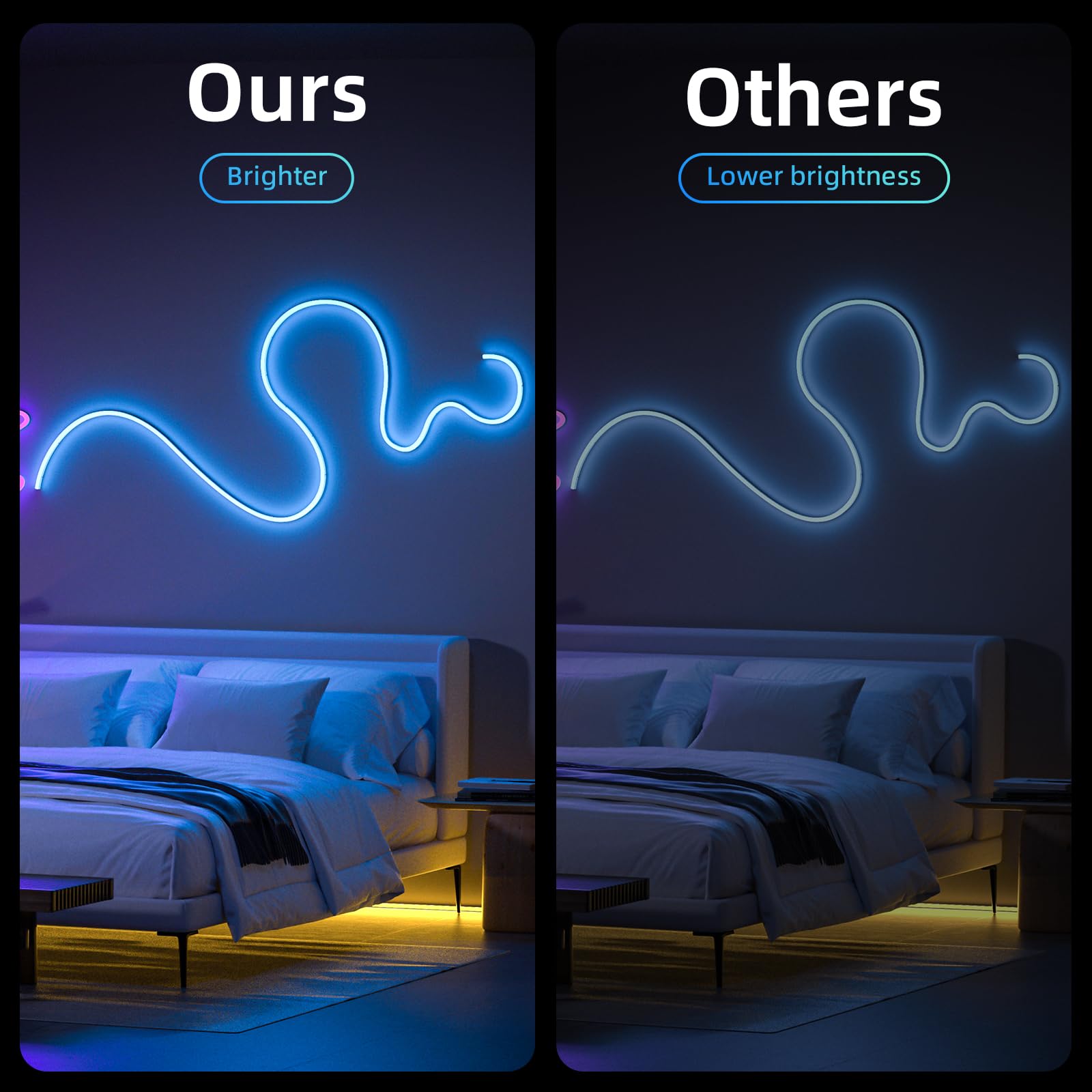 Annxrenn LED Neon Flexible Light Strip, 16.4FT/5M Neon Light Strip Pink 12V Silicone Neon Light Waterproof for Bedroom Indoors Home Decor (Power Adapter Included)