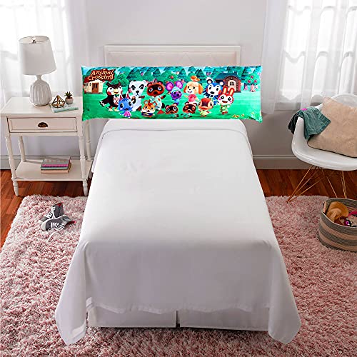 Franco Kids Bedding Super Soft Microfiber Zippered Body Pillow Cover, 54 in x 20 in, Animal Crossing