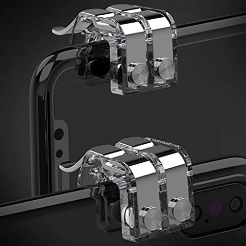 Kingjinglo 1 Pairs Metal Transparent Mobile Trigger Mobile Game Controller Sensitive Sho-ot and Aim Trigger Mobile Joysticks Phone Triggers