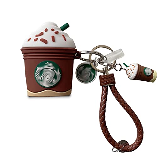 Compatible with AirPod 1/2 Case, Cute 3D Cartoon Funny for Kids Girls Teens Boys Cover, Soft Silicone Fashion Character Skin Cases (Coffee Brown)