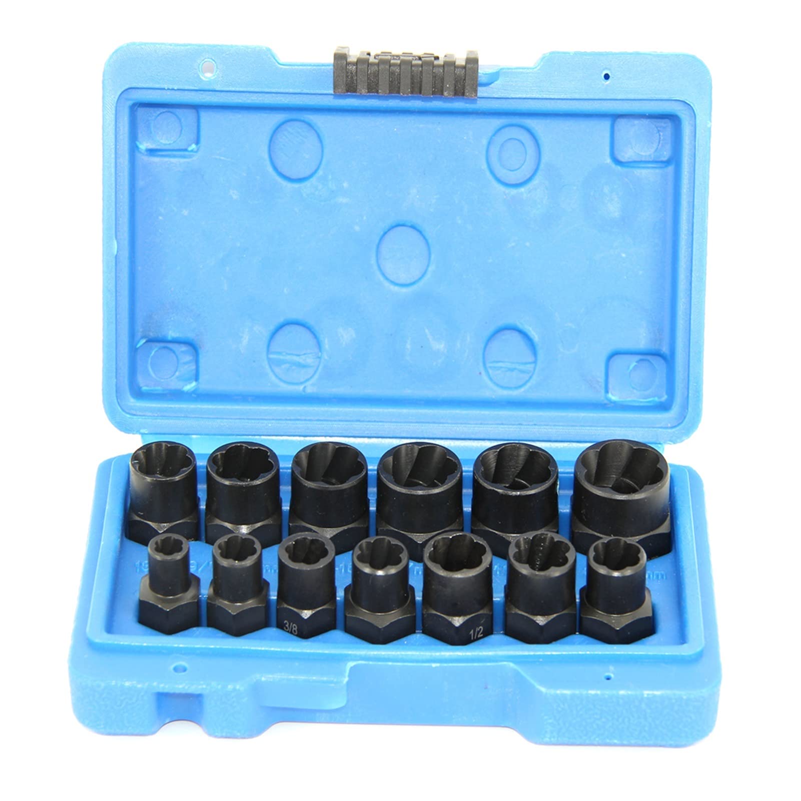 INPETS 13 Pcs 3/8 Inch Drive Twist Socket Set Wheel Lock Nut Remover Bolt Nut Extractor Set 6-19mm