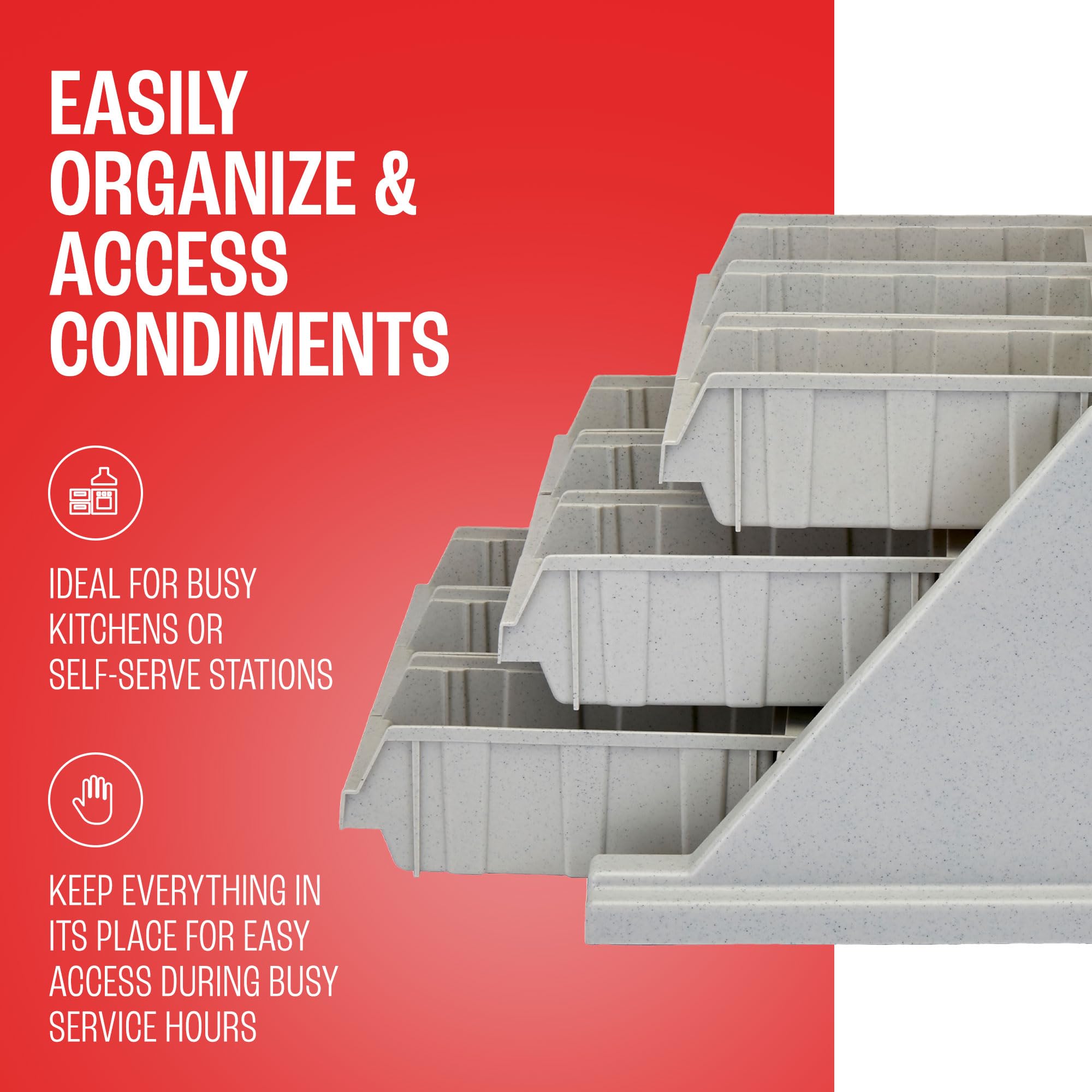 Cambro 9RS9480 Versa Speckled Gray 9-Bin Organizer Rack Case of 1
