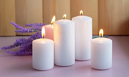 3 Pack 3×6 Inch Pillar Candles, Unscented Column Candles for Home Restaurants Spa Church Weddings, Smokeless Dripless and Clean Burning Emergency Candle - White