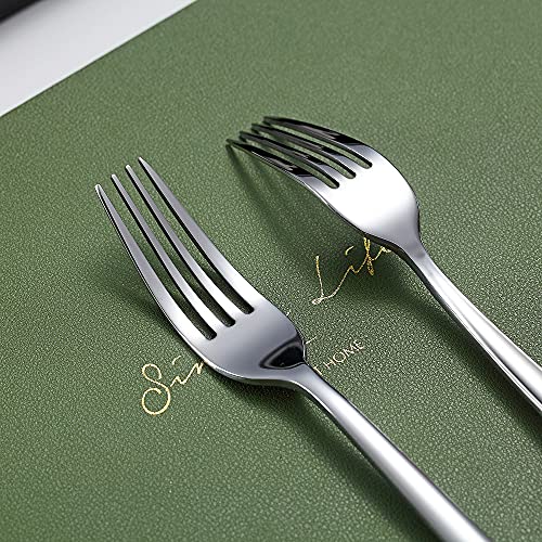 Dinner Forks 6 Piece, Stainless Steel Forks Silverware Set, Dessert Forks, Table Forks, Salad Forks for Home, Kitchen or Restaurant, Dishwasher Safe (Silver-8 Inch)