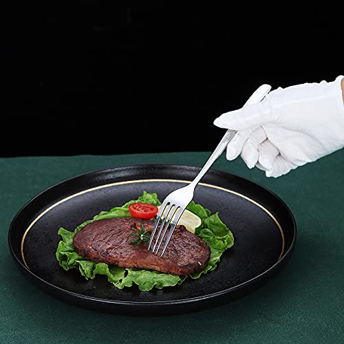 Dinner Forks 6 Piece, Stainless Steel Forks Silverware Set, Dessert Forks, Table Forks, Salad Forks for Home, Kitchen or Restaurant, Dishwasher Safe (Silver-8 Inch)