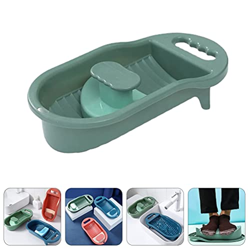 DOITOOL Washboard for Hand Washing Clothes Mini Washboard Personal Laundry Washboard Portable Socks Clothing Scrubbing Board Manual Clothes Handle Washboard 35x18cm