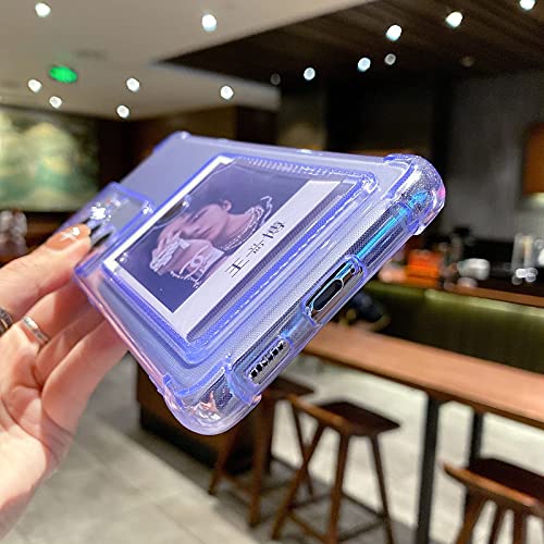 Tuokiou Clear Wallet Phone Case for Samsung Galaxy S21 Ultra 5G Upgrade Clear Card Slot Case Slim Fit Protective Soft TPU Shockproof with Cute Card Holder for Samsung Galaxy S21 Ultra 6.8 inch (2021)