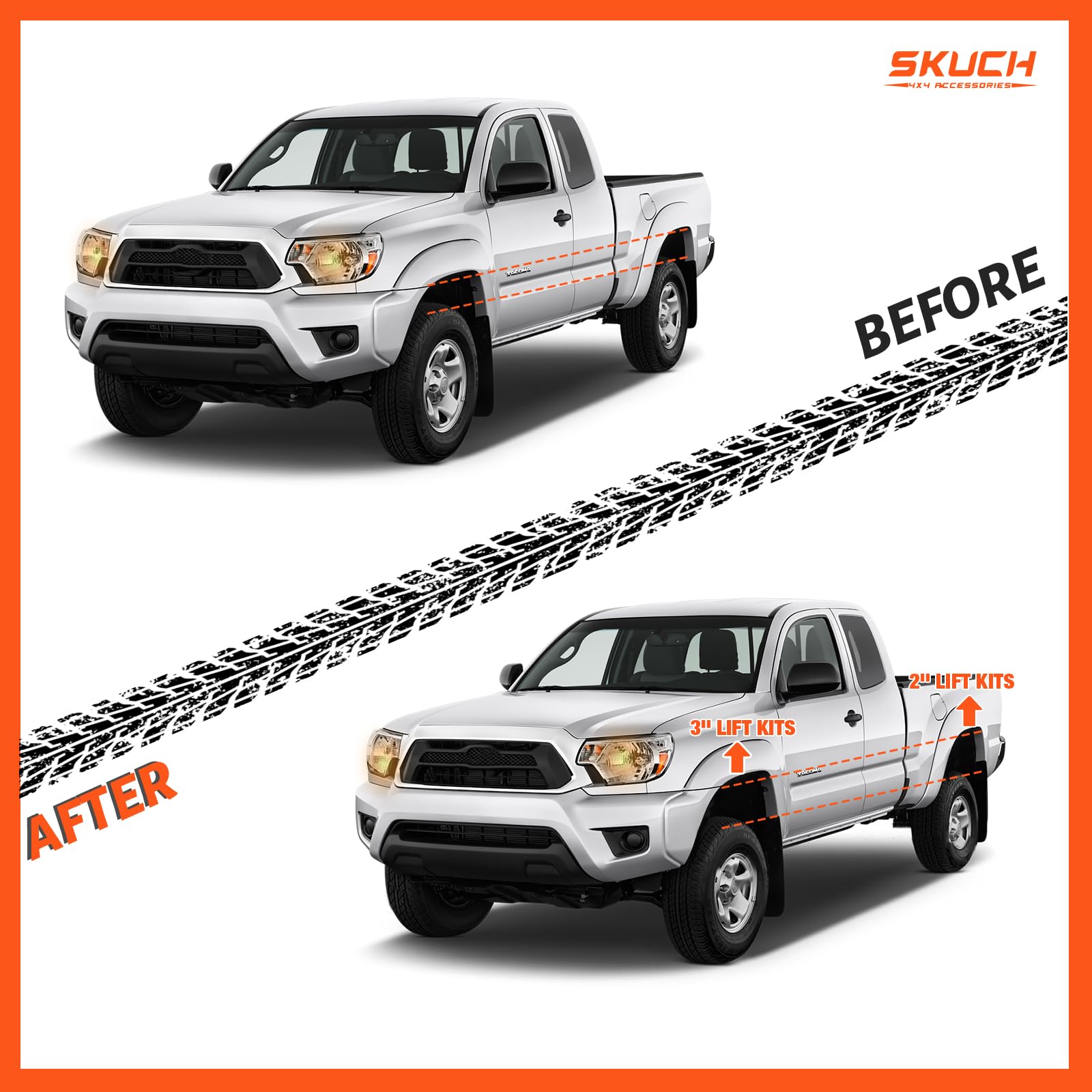 3" Front and 2" Rear Leveling Lift Kits for Dodge Ram 1500 4WD 2006-2022 Raise 3 Inch Front Strut Spacers and 2 Inch Rear Lift Spacer Suspension Lift Kit