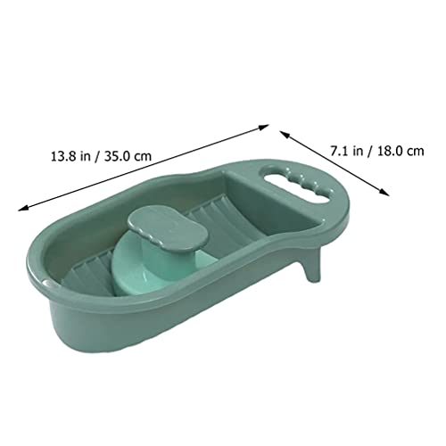 DOITOOL Washboard for Hand Washing Clothes Mini Washboard Personal Laundry Washboard Portable Socks Clothing Scrubbing Board Manual Clothes Handle Washboard 35x18cm