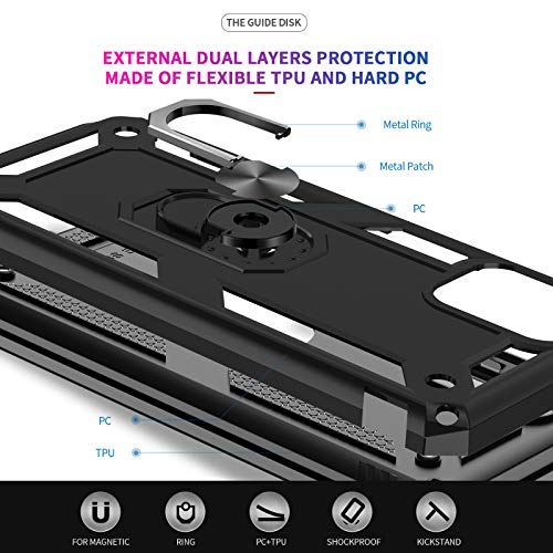 LeYi for Moto G Stylus Case, Moto G Stylus 2021 Case with 2 Tempered Glass Screen Protector, Military Grade Phone Case with Kickstand for Motorola G Stylus 2021 [Not Fit 5G/2020], Black