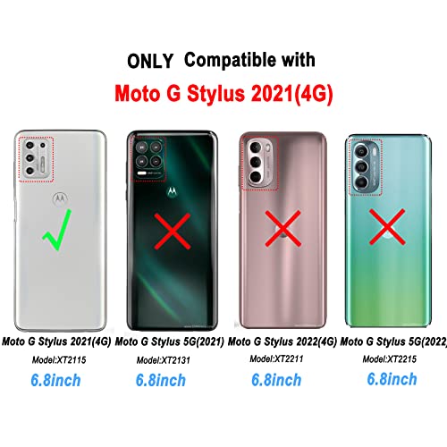 LeYi for Moto G Stylus Case, Moto G Stylus 2021 Case with 2 Tempered Glass Screen Protector, Military Grade Phone Case with Kickstand for Motorola G Stylus 2021 [Not Fit 5G/2020], Black