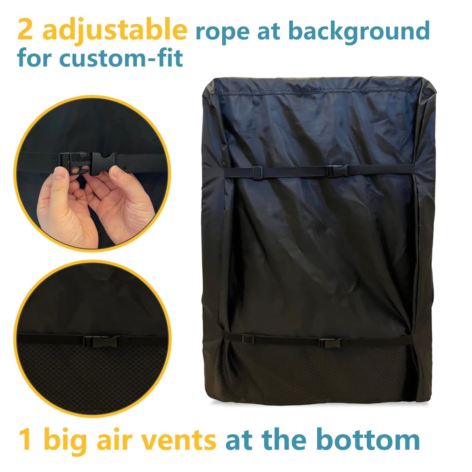 Bitubi Beverage Refrigerator Cooler Cover,Outdoor Fridge Cover – Waterproof, Dustproof, Sun-Proof, 20" W x 20" D x 33" H. Suitable for most 3.2 Cu.ft Beer or Wine Mini Fridge (Black)