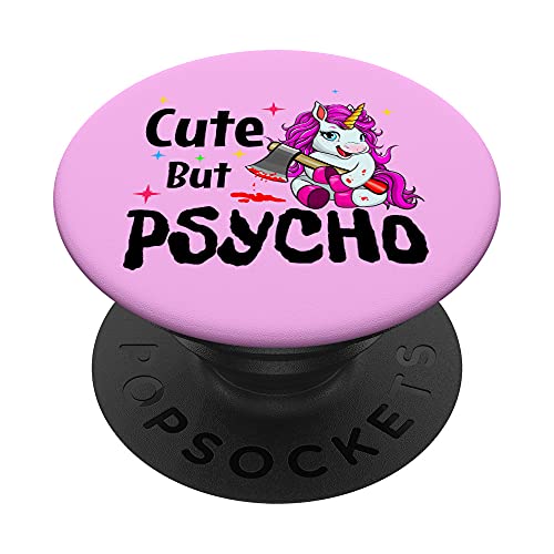 Scary Unicorn Mom Cute But Psycho - Ax Throwing Baby Unicorn PopSockets Swappable PopGrip