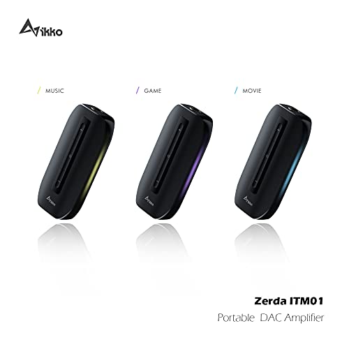 ikko Zerda ITM01 Portable Headphone Amplifier, 3.5mm Audio DAC Detachable Magnetic Cable Adapter, Use ESS9298 High Performance Custom DAC Chip,Full System Compatibility(3.5mm Lightning)