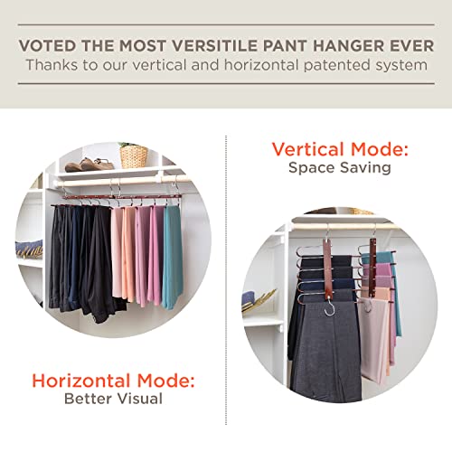 MORALVE Pants Hangers Space Saving - Hangers for Clothes Hanger Organizer - Jean Hangers Pants Rack Scarf Hanger Closet Space Saving Scarf Organizer - Magic Pants Hangers Pants Organizer 1 Pack